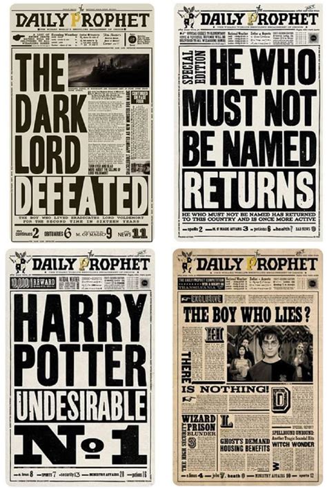 Dolls House Daily Prophet Newspaper Posters Miniature Study Accessory 1