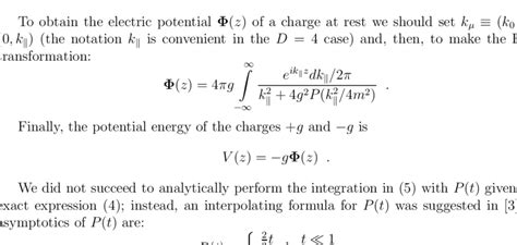 Electric Potential Equation Integral