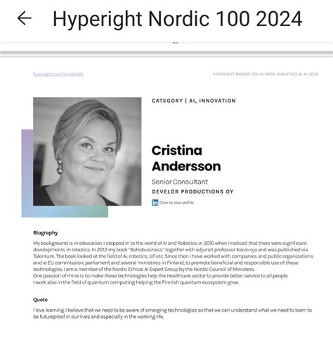 Cristina Andersson On Linkedin Hyperight Nordics Ai