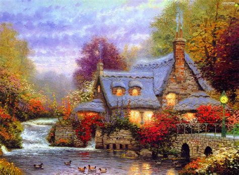Thomas Kinkade Fall Wallpapers Top Free Thomas Kinkade Fall