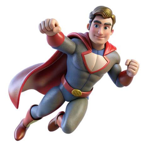 Superhero In Flight 3d Render Of A Classic Comic Book Hero 56411508 Png