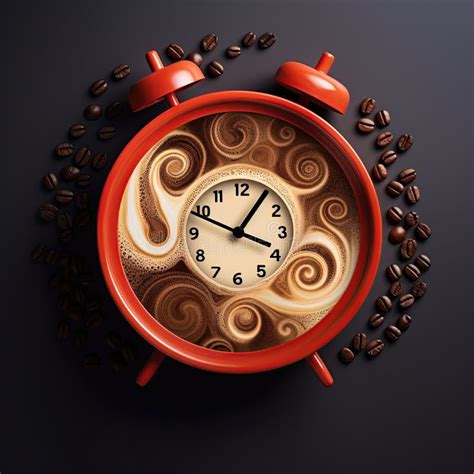 Coffee Time Concept With Alarm Clock And Coffee Ai Generative Stock
