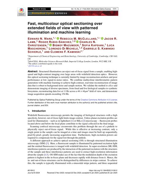Pdf Fast Multicolour Optical Sectioning Over Extended Fields Of View With Patterned