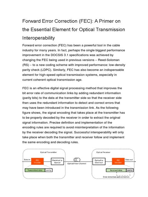 forward error correction fec a primer on the essential element for