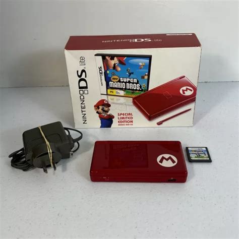 Nintendo Ds Lite Game Console Mario Edition With Game In Box 18999
