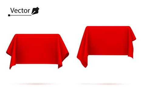 붉은 실크 천으로 덮인 물체 상자 사각형 서프라이즈 상 상 프리젠 테이션 개념 숨겨진 개체를 표시합니다 커튼에 대한 스톡 벡터 아트 및 기타 이미지 Istock