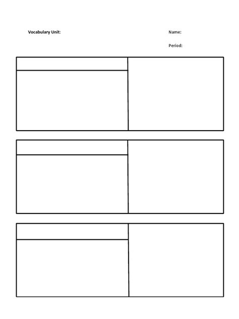 Vocabulary Graphic Organizer Pdf