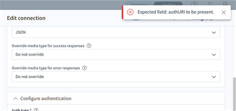 Error Making Connection Celigo Connective