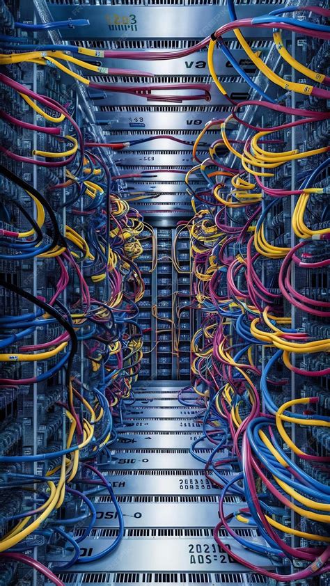 Network Ethernet Cables And Path Panel Premium Ai Generated Image
