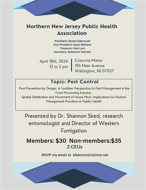 Join The Nnjpha On Thursday April 18 From 12 Pm 2 Pm For A Warm Meal And Two Public Health