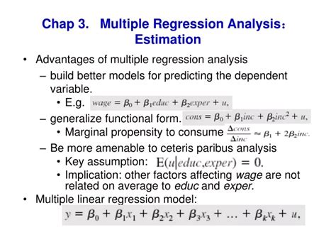 Ppt Chap 3 Multiple Regression Analysis ： Estimation Powerpoint