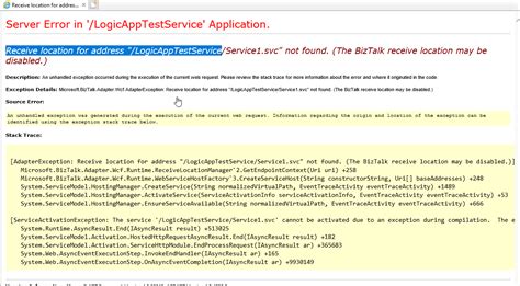 Biztalk Server 2020 Logic App Adapter The Messaging Engine Failed To Add A Receive Location