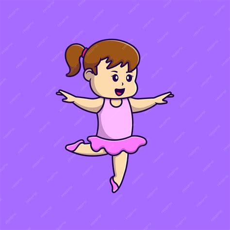 Premium Vector Cute Girl Ballerina Cartoon Vector Icons Illustration