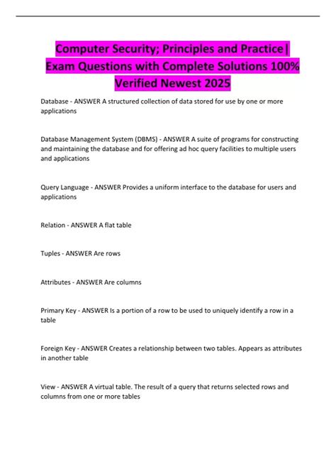 Computer Security Principles And Practice Exam Questions With