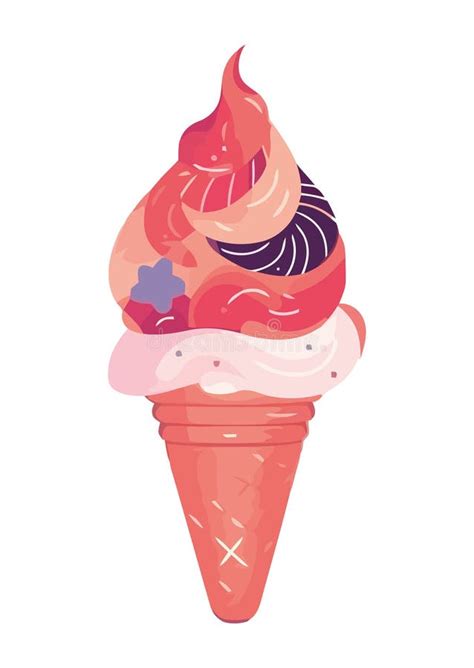 Sweet Summer Treat Ice Cream Sundae Celebration Stock Vector