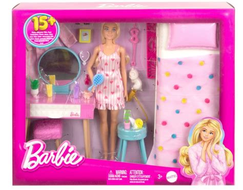 Sypialnia Barbie Z Lalką Hpt55 Lalka Barbie Z ŁÓŻkiem Mattel