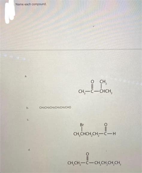 Answered Name Each Compound Bartleby