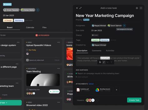 Task Management Web App Create Task Task Management App Design Layout Web App