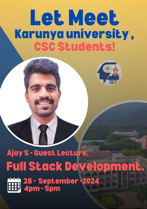 Fullstackdevelopment Guestlecture Karunyauniversity Techtalks Csceducation Webdevelopment