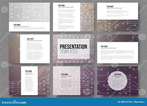 Set Of 9 Vector Templates For Presentation Slides Stock Vector Illustration Of Flyer Page