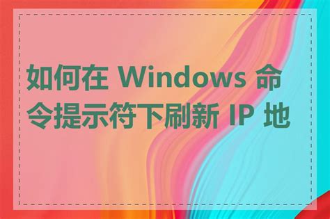 如何在 Windows 命令提示符下刷新 Ip 地址