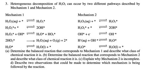 Heterogeneous Decomposition Of H O Can Occur By Chegg Com