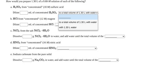 Solved Calculate The Molarity Of The Solute In The Following