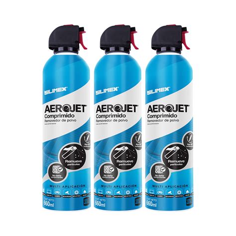 3x Pack Aire Comprimido Silimex Aerojet 360 De 660ml
