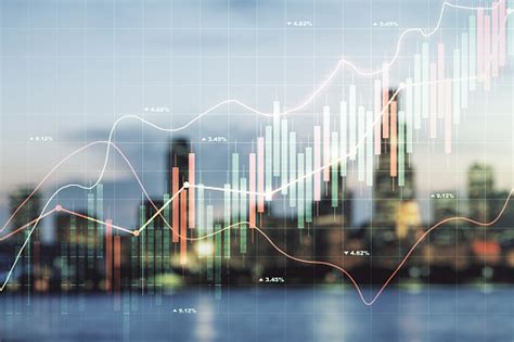 흐릿한 도시 경관 배경 연구 및 전략 개념에 추상적 인 창조적 인 금융 차트 홀로그램의 이중 노출 다중 노출에 대한 스톡 사진 및 기타 이미지 Istock