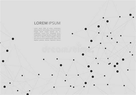Abstract Triangles Network Design Brochure With Connecting Dots And Lines Stock Vector
