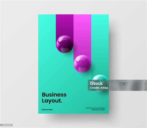 격리된 3d 공 연례 보고서 개념입니다 독특한 회사 아이덴티티 벡터 디자인 서식 파일입니다 A4 용지에 대한 스톡 벡터 아트 및 기타 이미지 Istock