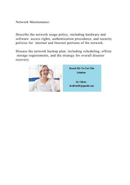 Network Maintenance Describe The Network Usage Policy Inclu Docx Computer Networking