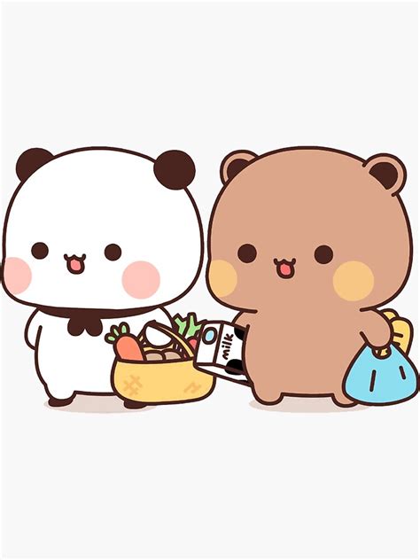 Cute Bubu And Dudu Go To Grocery Together Sticker For Sale By Gingersweet Redbubble