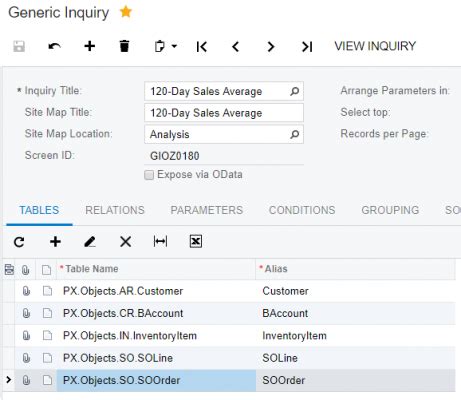 GI With Sales Inventory Acumatica Generic Inquiries Pivot Tables Acumatica User Group Forums