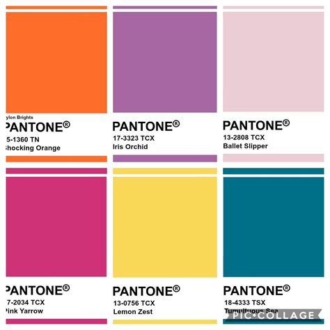 Wedding Colors Pantone Color Chart