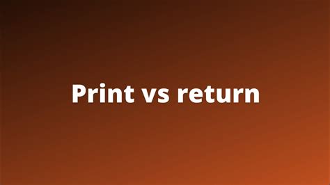 print vs return python tutorial 59 youtube