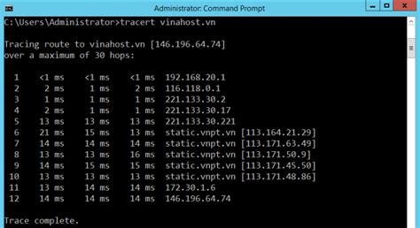 Hướng Dẫn Cách Sử Dụng Ping Và Tracert Tracepath Vinahost