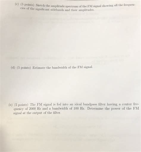 Solved 2 An Fm Modulator Has A Carrier Frequency Fe
