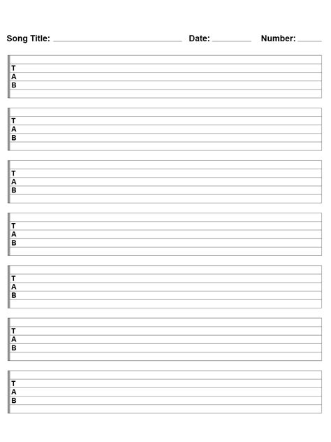 Custom Tab Template For Guitar R Supernote