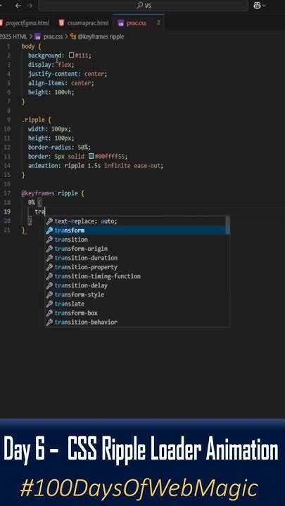 Ripple Loader Magic 🌊 Pure Css Animation🔁 Day 6 100daysofwebmagic Html Youtube