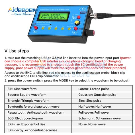 Fg 200 Function Signal Generator Sine Square Triangle Sawtooth Waveform Output 0 01hz 500khz