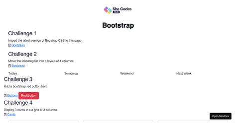 bootstrap forked codesandbox