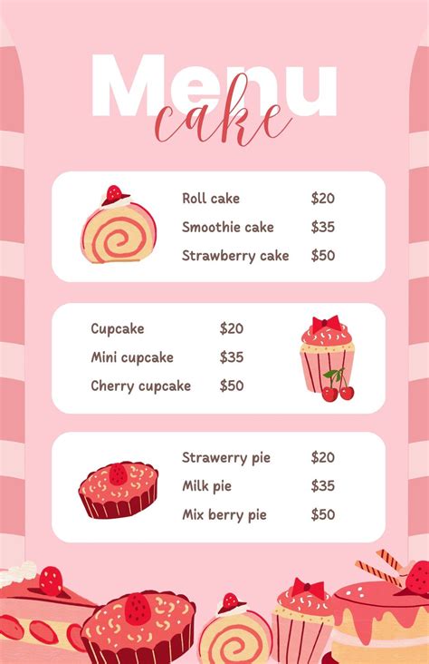 Dessert Menu Templates