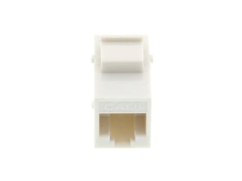 Rj45 Cat6 Keystone Jack Pass Through Panel Mount White At Cables N More