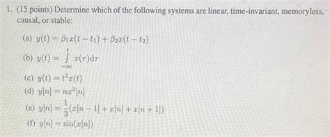 Solved 1 15 Points Determine Which Of The Following