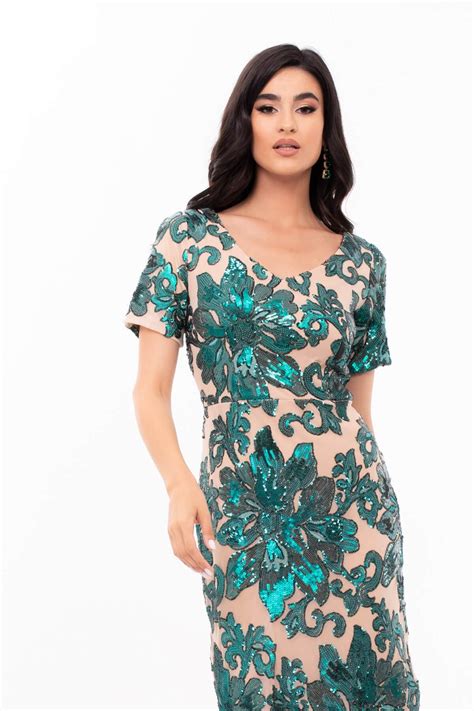 ΦΟΡΕΜΑ Plus Size ΜΙΝΤΙ ΜΕ ΠΑΓΙΕΤΑ ΠΡΑΣΙΝΟ