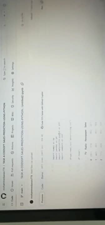 Mohammed Awais On Linkedin Task 4 Sales Prediction Using Python Explanation Video For Data