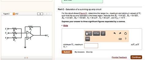 Solved Part C Saturation Of A Summing Op Amp Circuit Figure 2 Of 2