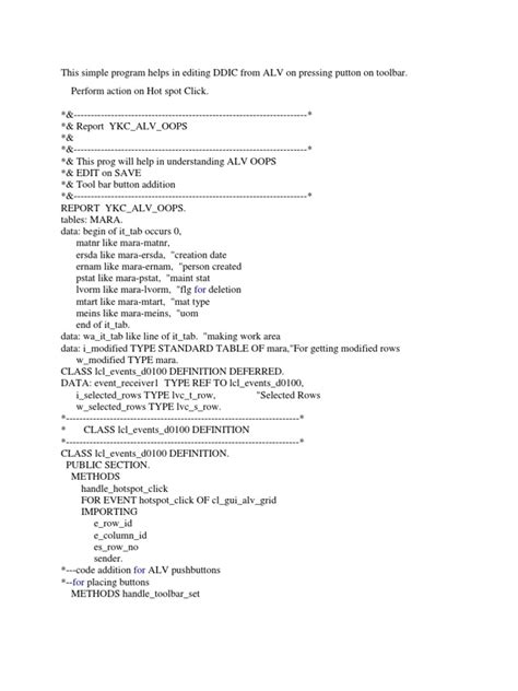 Alv Oops Pdf Data Type Database Index