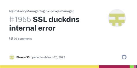 Ssl Duckdns Internal Error · Issue 1955 · Nginxproxymanager Nginx Proxy Manager · Github